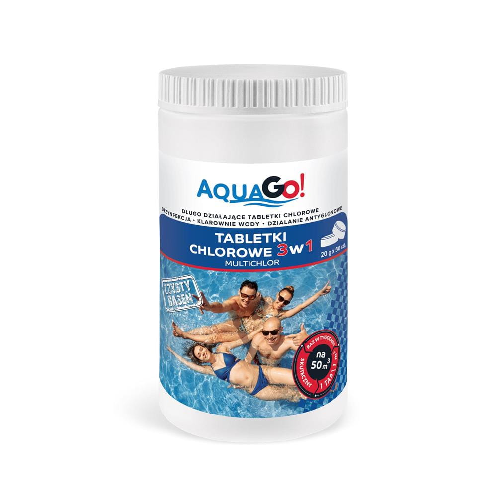 AQUA GO! MULTICHLOR TABLETKI CHLOROWE 20GX50 3W1 DŁUGOTRWAŁA ...